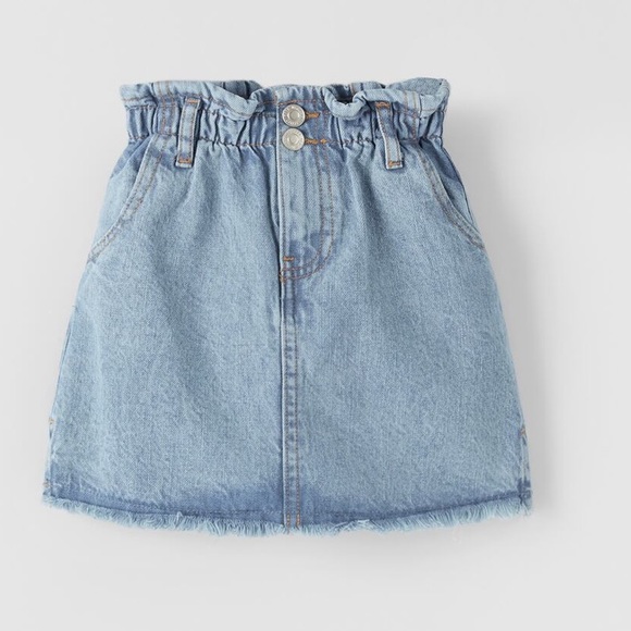 Zara Bottoms Zara Paper Bag Denim Skirt Poshmark